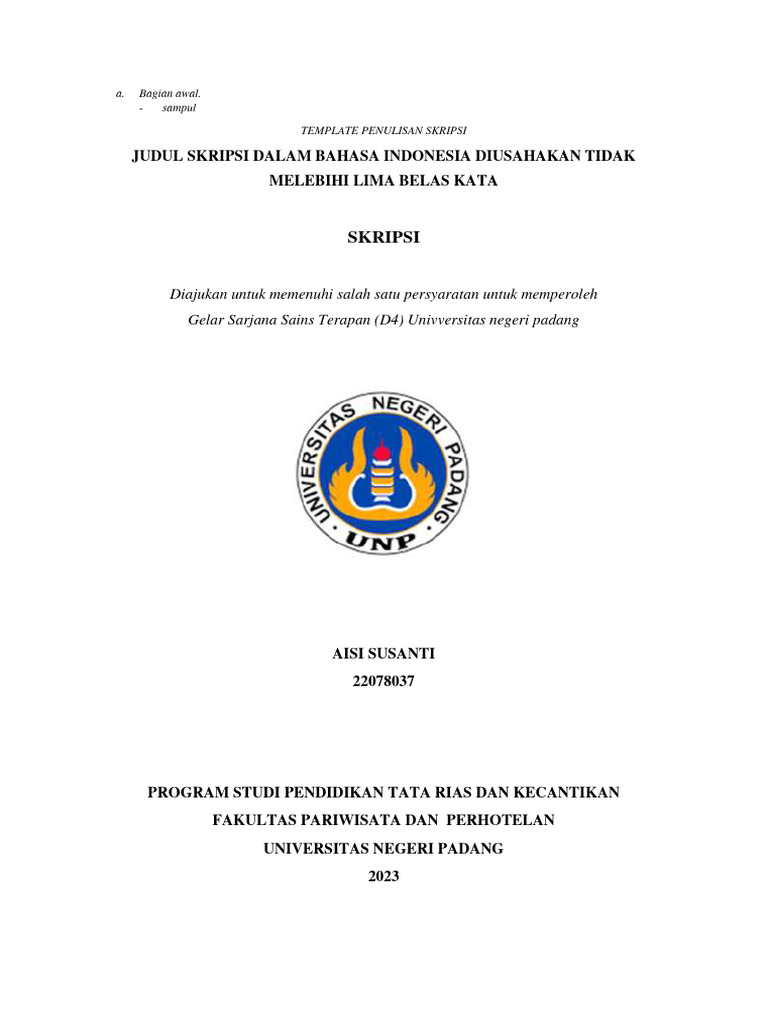 Template Penulisan Skripsi | PDF | Seni