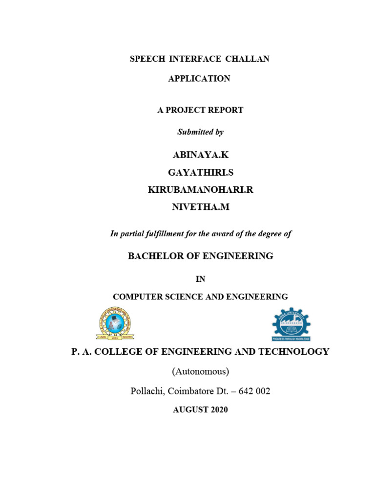 Speech Interface for Form Filling | PDF | Speech Recognition | Speech Synthesis