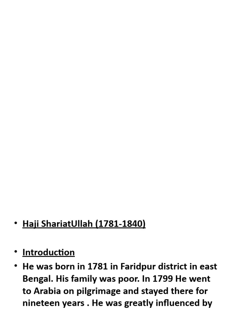 Haji Shariatullah and The Faraizi Movement | PDF | Abrahamic Religions ...