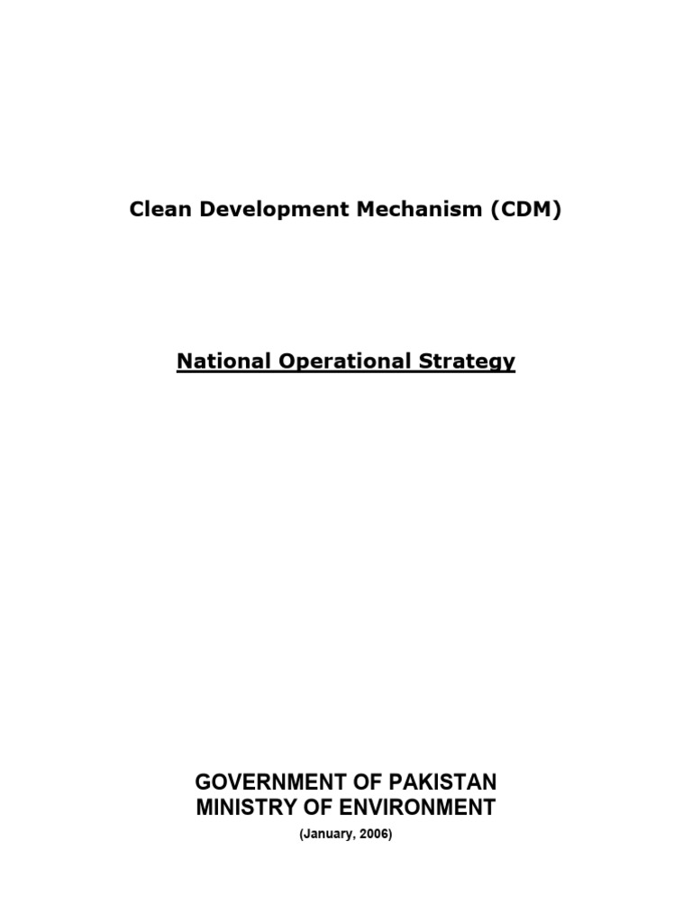 2006 - Clean Development Mechanism National Development Strategy 2006 ...