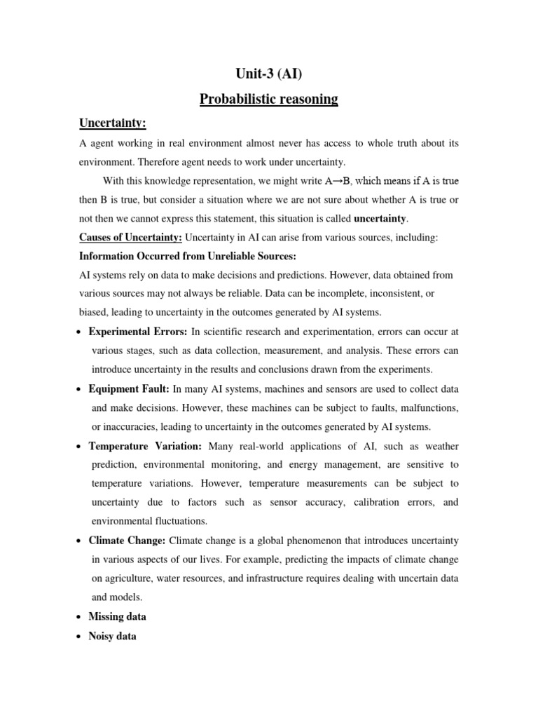 Probabilistic Reasoning (Unit-3) | PDF | Bayesian Network | Utility