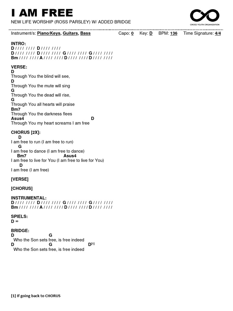 I Am Free Chords and Lyrics | PDF