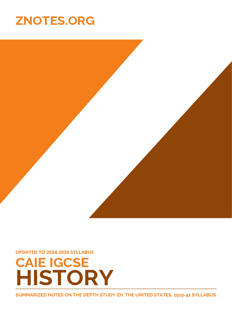 Caie Igcse History 0470 Depth Study d the United States 1919 41 v4 ...
