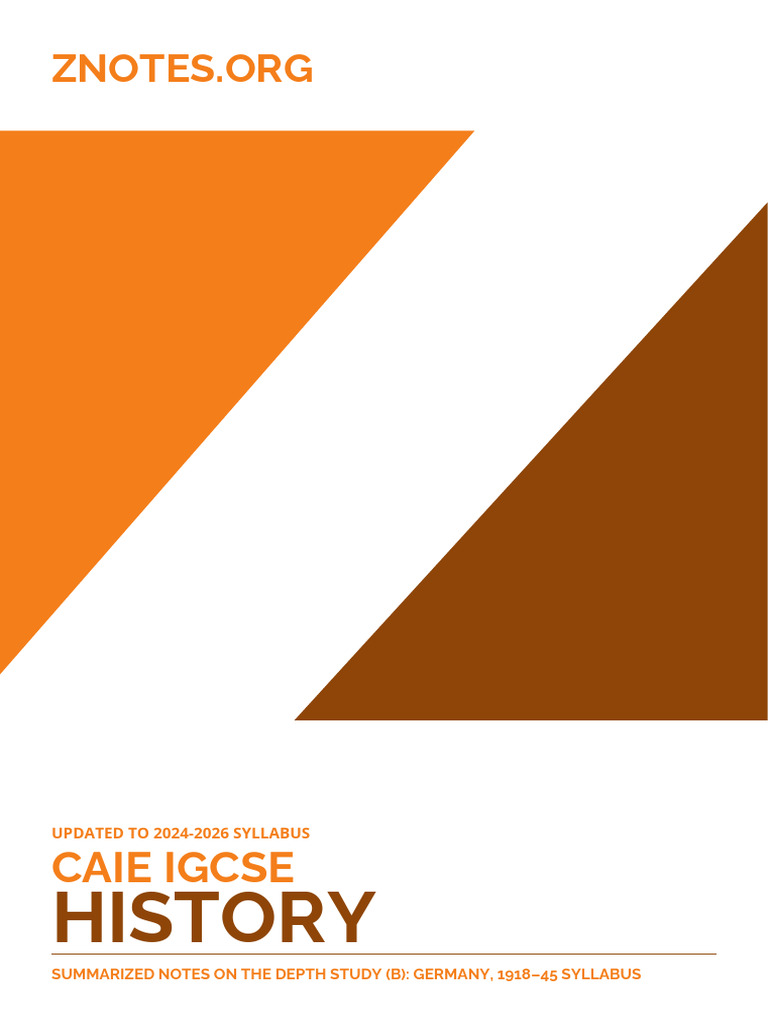 IGCSE Germany Depth Study Notes | PDF | Weimar Republic | Adolf Hitler