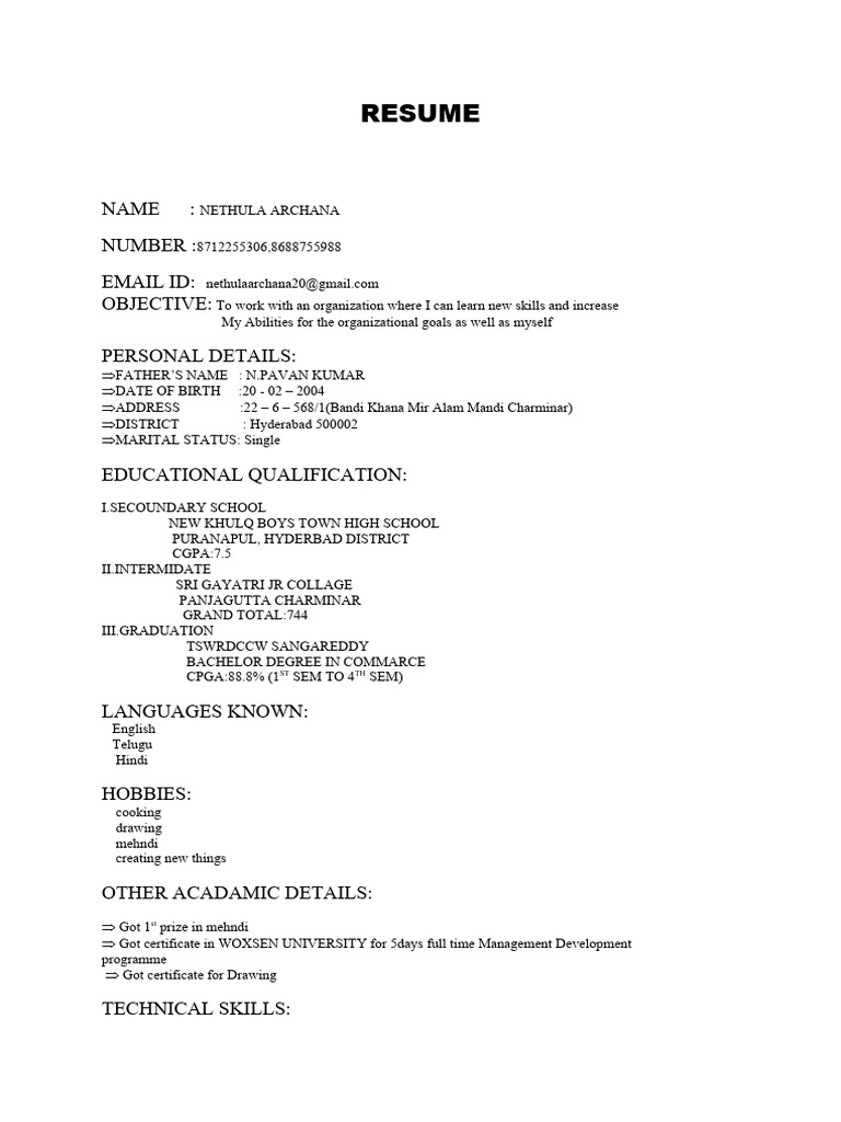 Archana Ca Resume | PDF