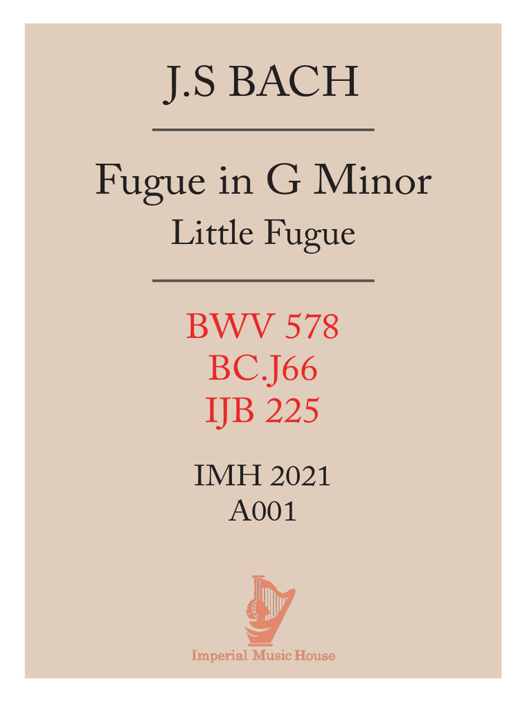 2 - Füg - BWV.578 in GM - J. S. Bach | PDF | Johann Sebastian Bach ...