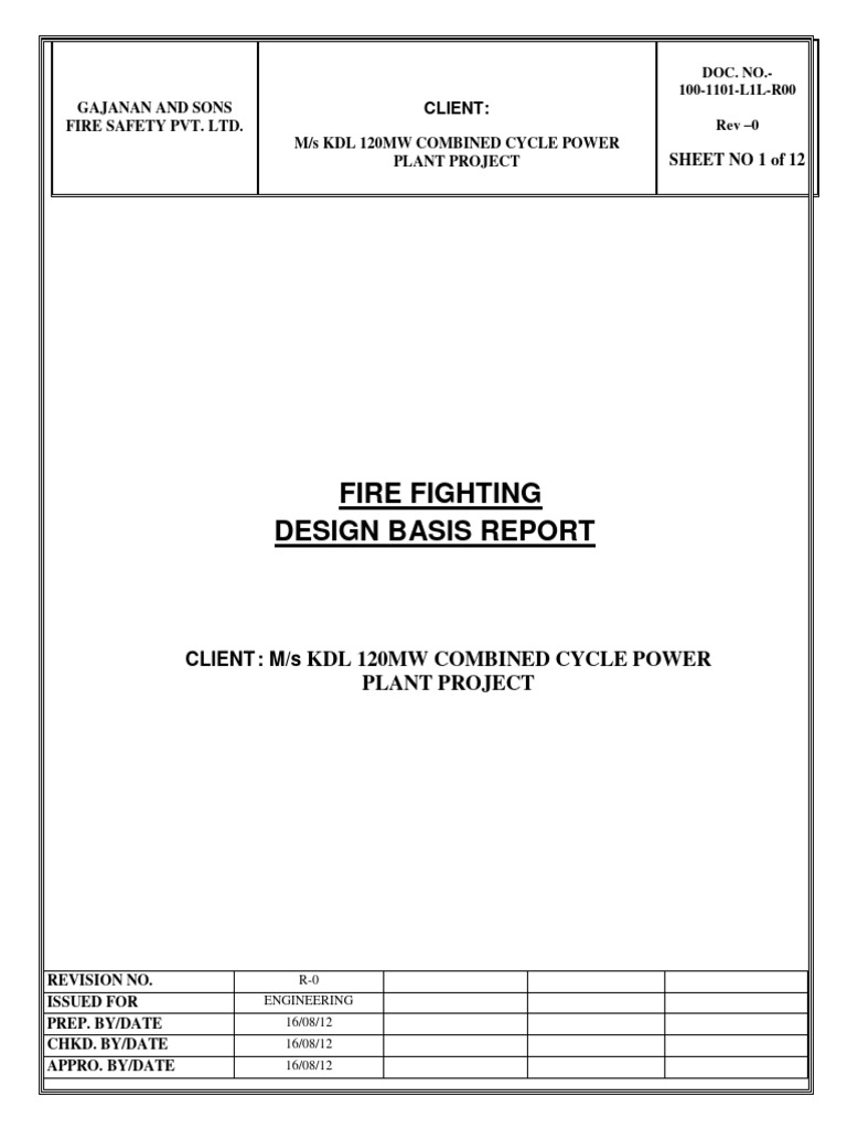 Fire Protection Design for KDL Power Plant | PDF | Fire Sprinkler ...