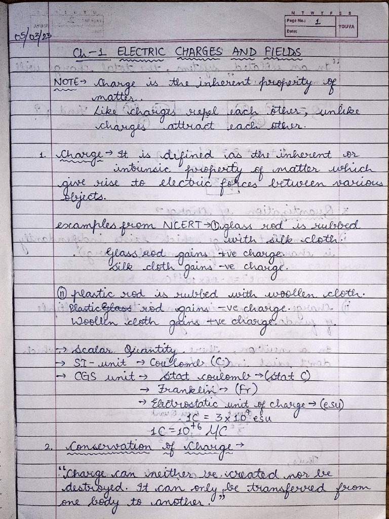 Chapter 1 Electric Fields and Charges Tuition-Compressed | PDF