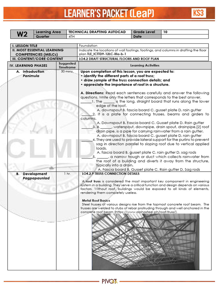 Technical Drafting: Roof Truss Basics | PDF | Truss | Structural Engineering
