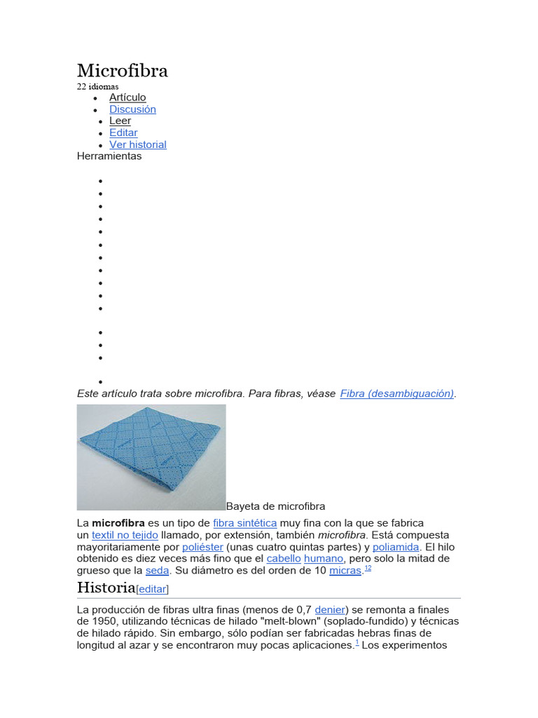 Composición y tipos de microfibra | PDF | Textiles | Fibras