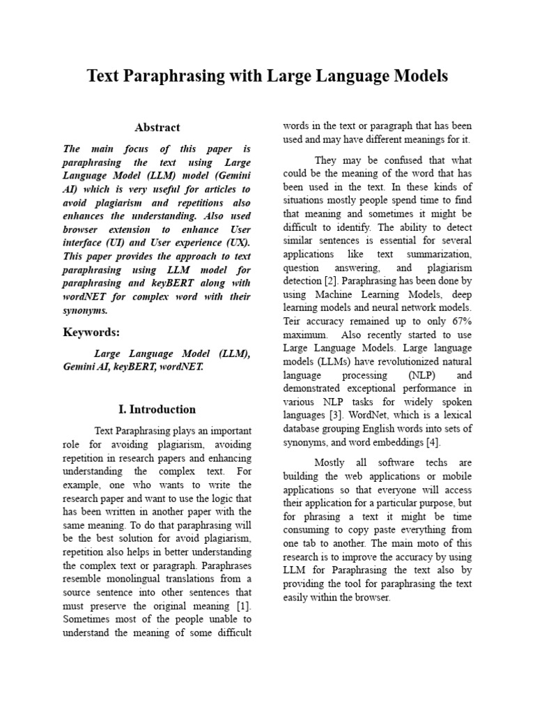 Text Paraphrasing With Large Language Models-3 | PDF | Human ...