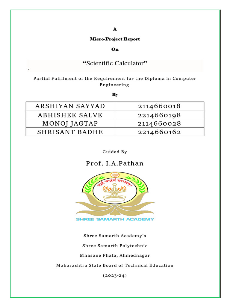 WBP Micro Project | Download Free PDF | Python (Programming Language) | Calculator