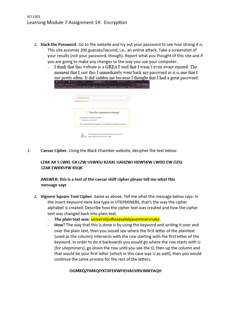 Assignment 14 DONE | PDF | Encryption | Cryptography
