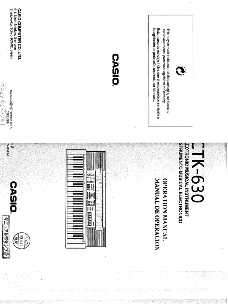 Casio-CTK-630-Operation-Manual | PDF