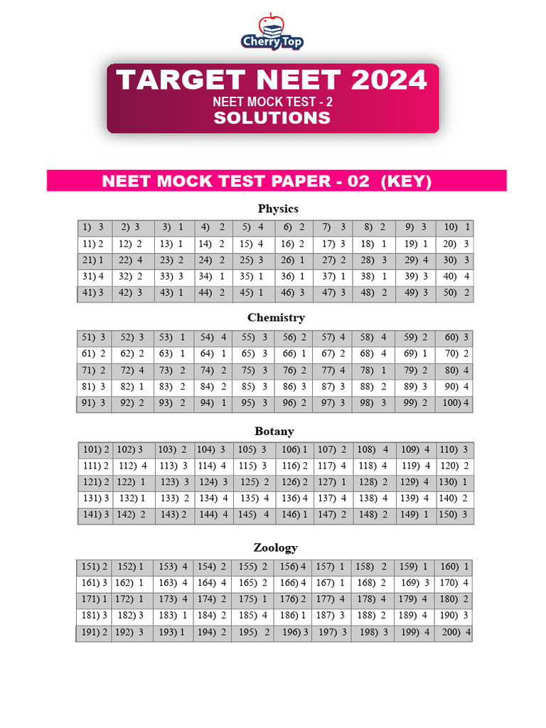 NEET Key - 02 | PDF | Acceleration | Force