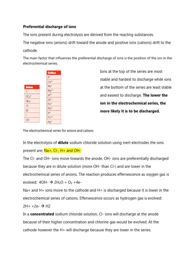 Csec Chemistry 18 Electrochem | PDF | Ion | Electrochemistry