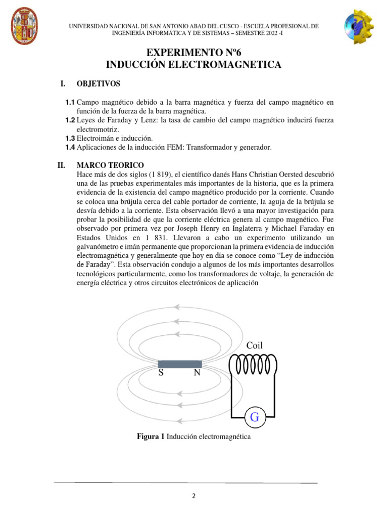 Inducción Electromagnética en Experimentos | PDF | Inducción ...