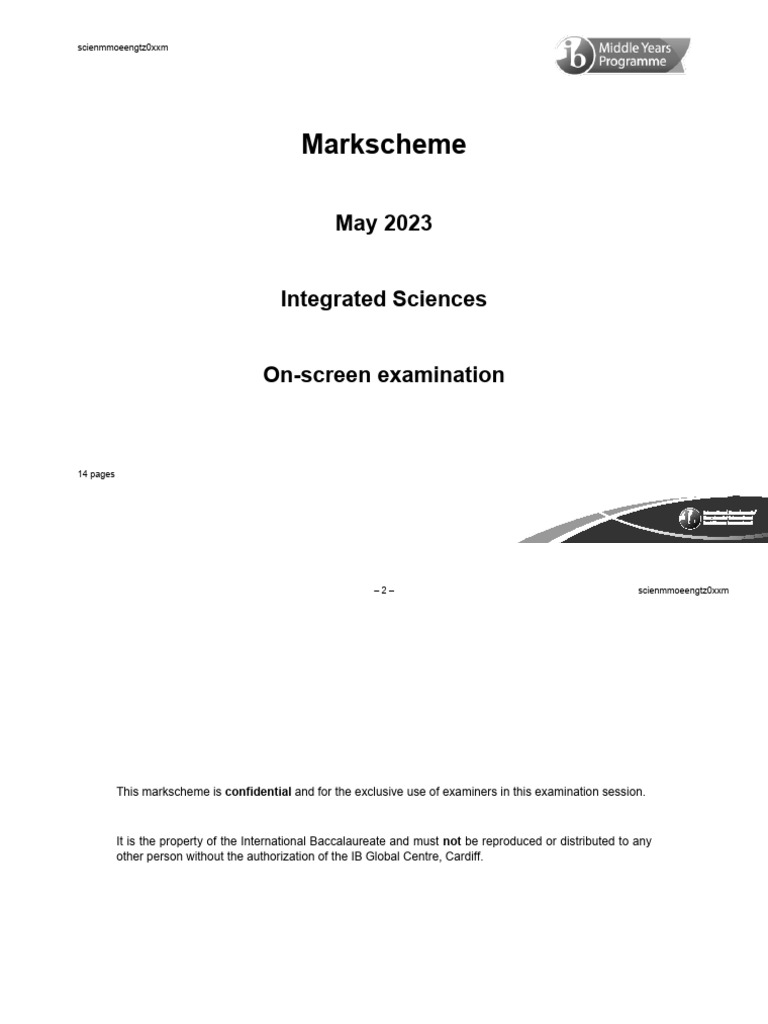 M23 Integrated Sciences English Markscheme | PDF | Electricity | Gases