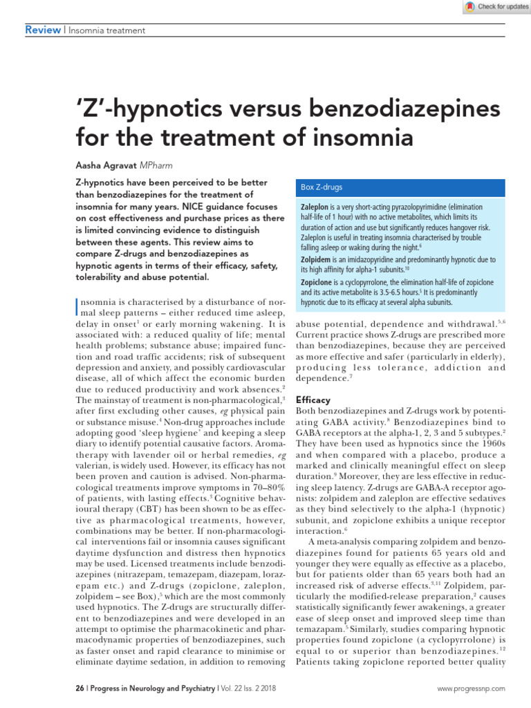 Prog Neurol Psychiatry - 2018 - Agravat - Z Hypnotics Versus ...