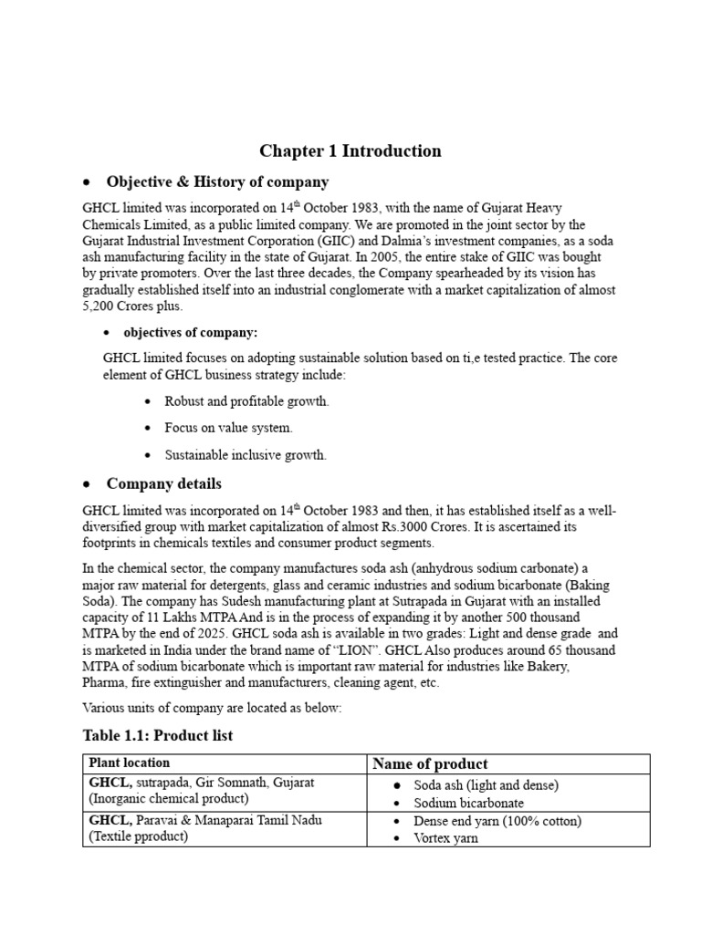 GHCL Report | PDF | Sodium Carbonate | Sodium Chloride