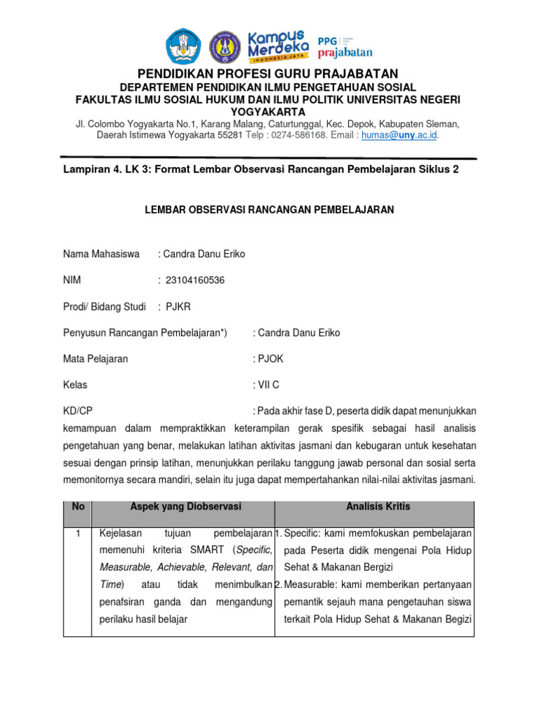 Candra - 01.05.6-B4-9 Unggah LK 3 - Lembar Observasi Rancangan Dan Perangkat Pembelajaran ...