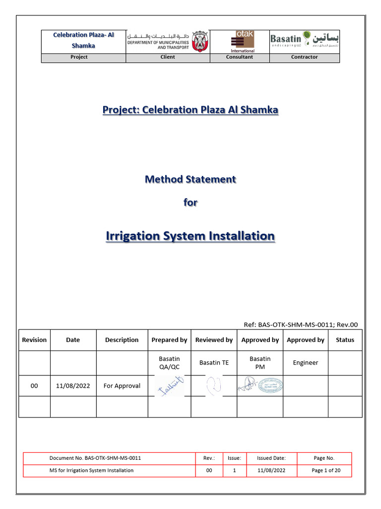 MSRA-011 - Irrigation System Installation | PDF | Pipe (Fluid ...