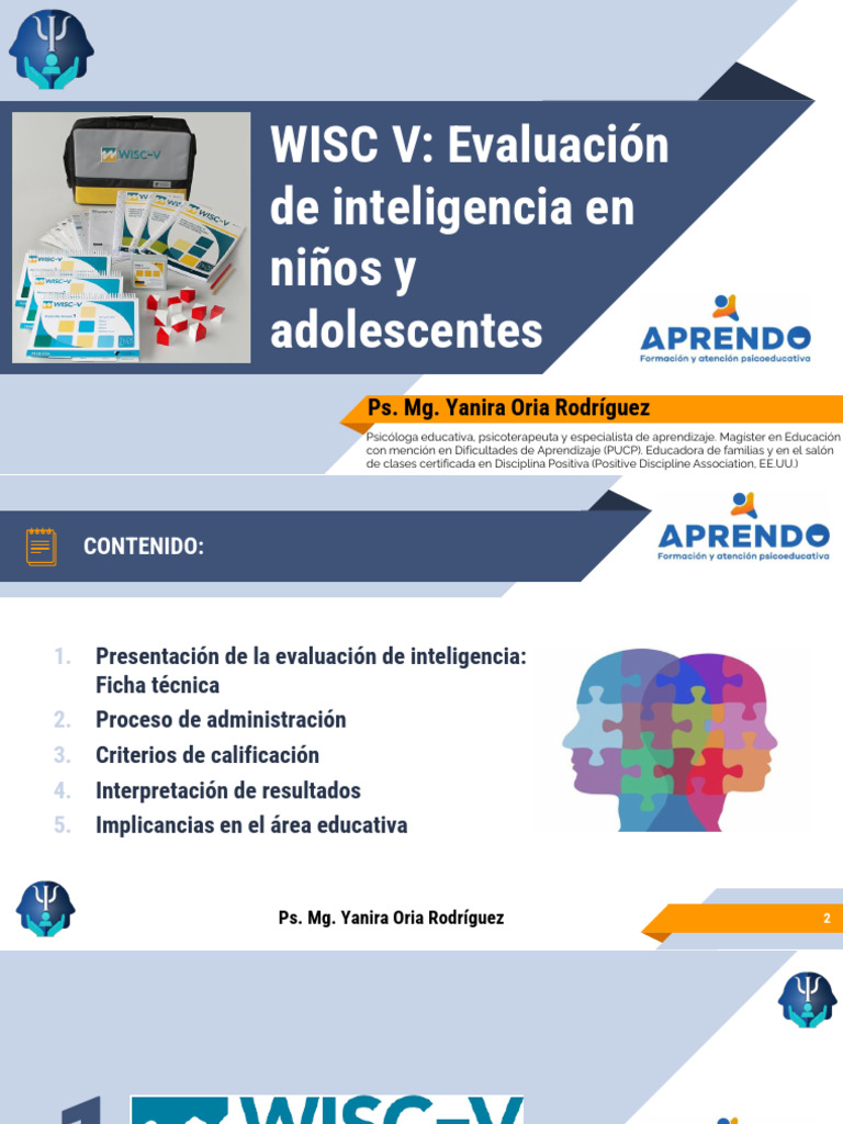 WISC V Evaluación de Inteligencia en Niños y Adolescentes | PDF ...