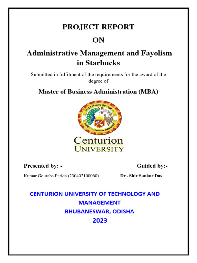 Project on Starbucks | PDF | Starbucks | Disciplines