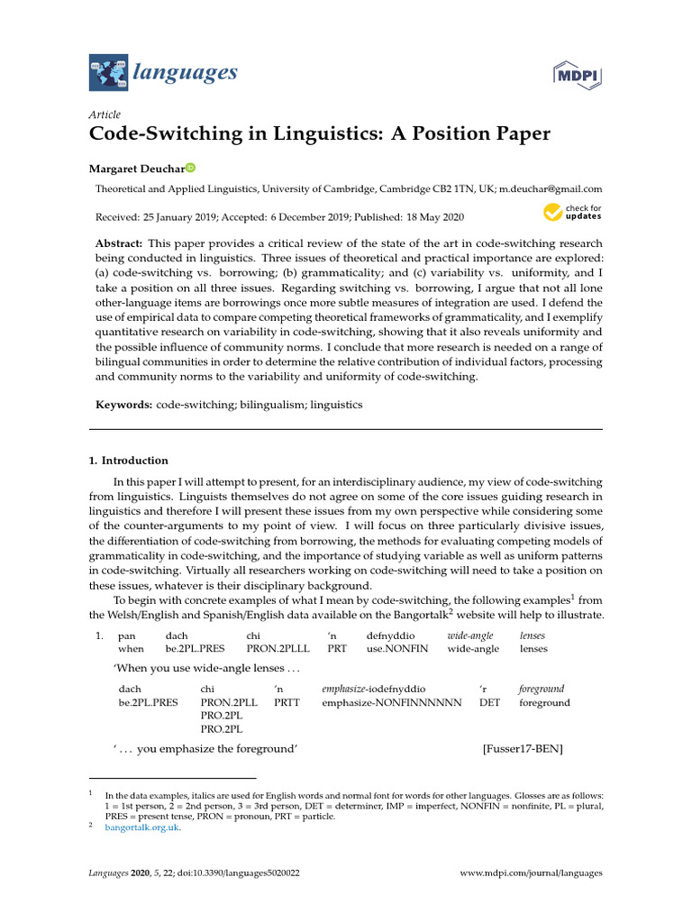 Linguists' Guide to Code-Switching | PDF | English Language ...