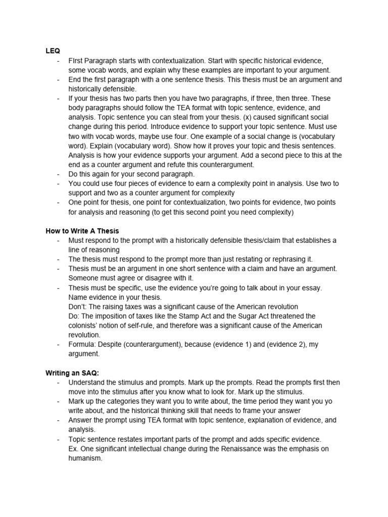 Apush Writing For Dummies | PDF | Humanism | Evidence