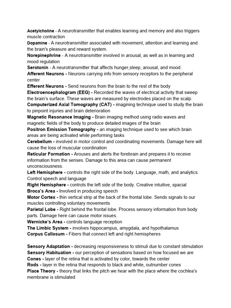 AP Pysch Confusing Terms | PDF | Emotions | Brain