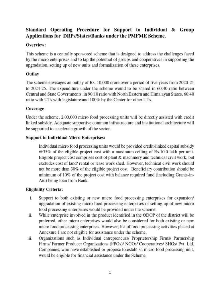 01 - SOP For Support To Individual & Group Applications For DRPS ...