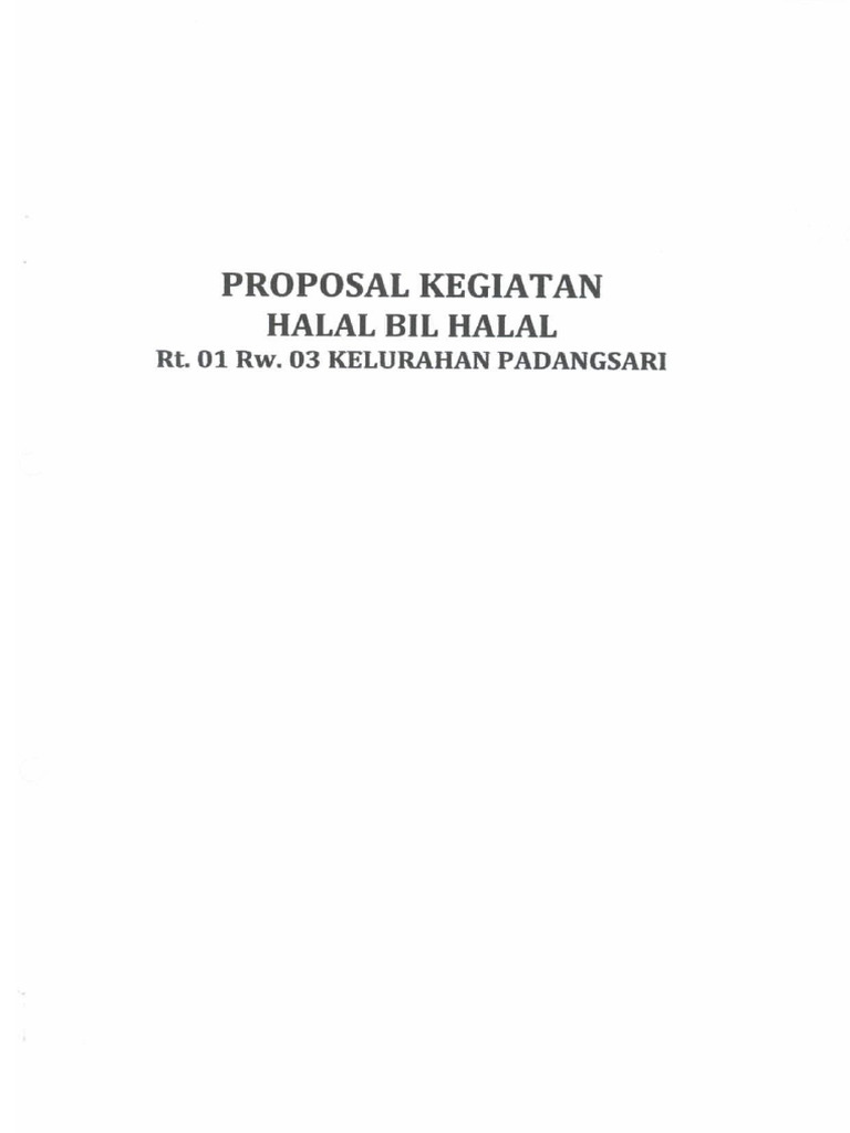 Proposal Kegiatan Halal Bil Halal 2013 | PDF
