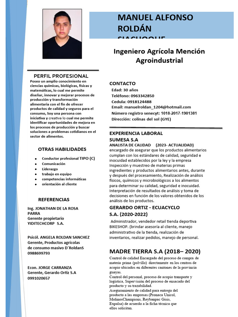 CV MANUEL ROLDÁN 2024 | PDF | Business | Economias
