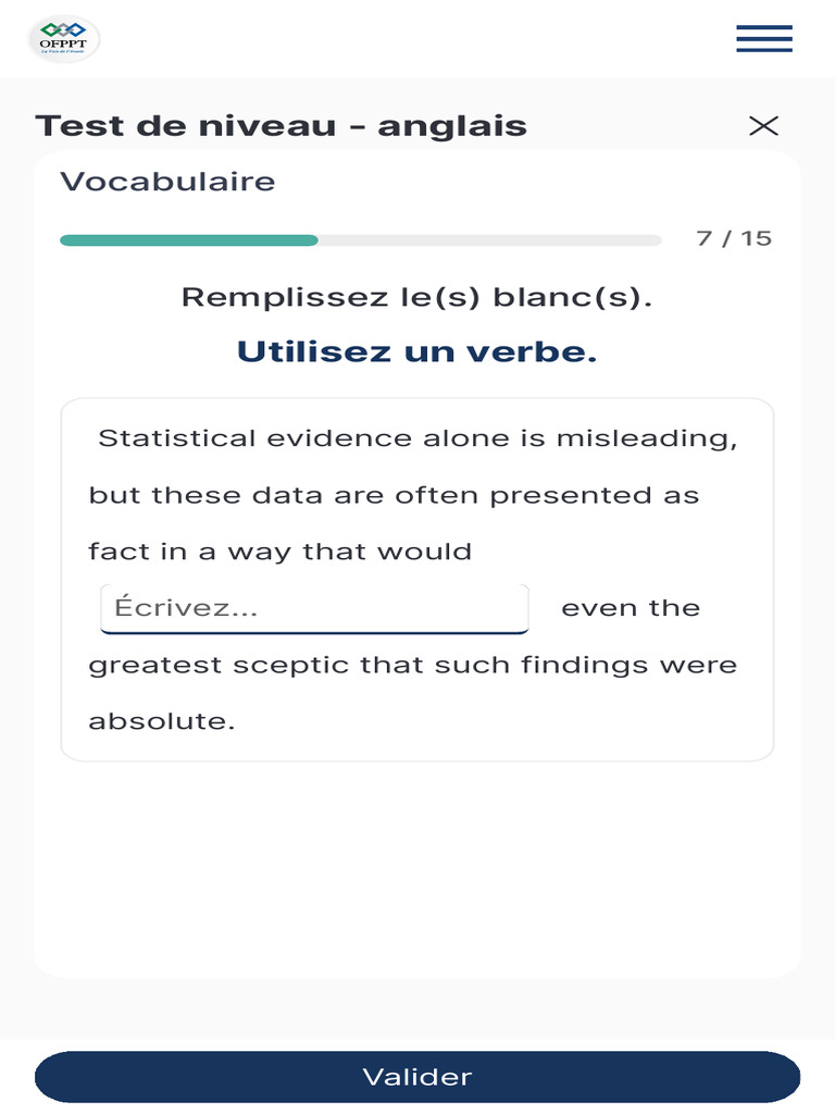 Passer Un Test de Niveau • Ofppt | PDF