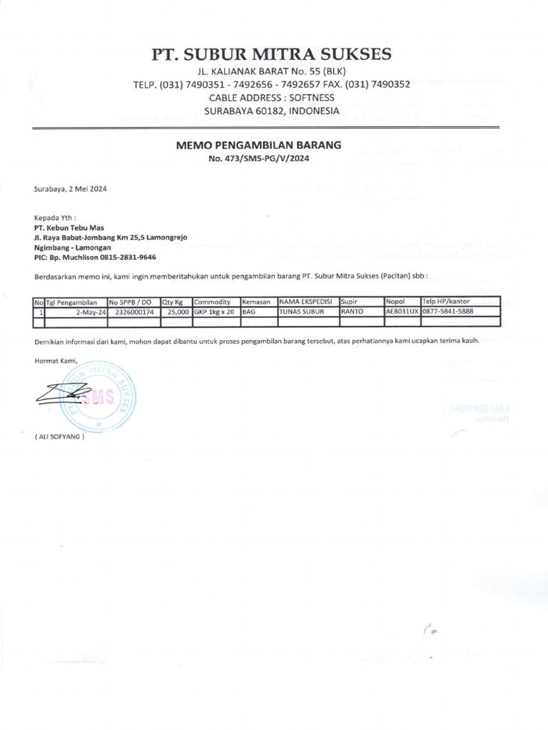 Kuasa Dan Memo 473 PCT | PDF