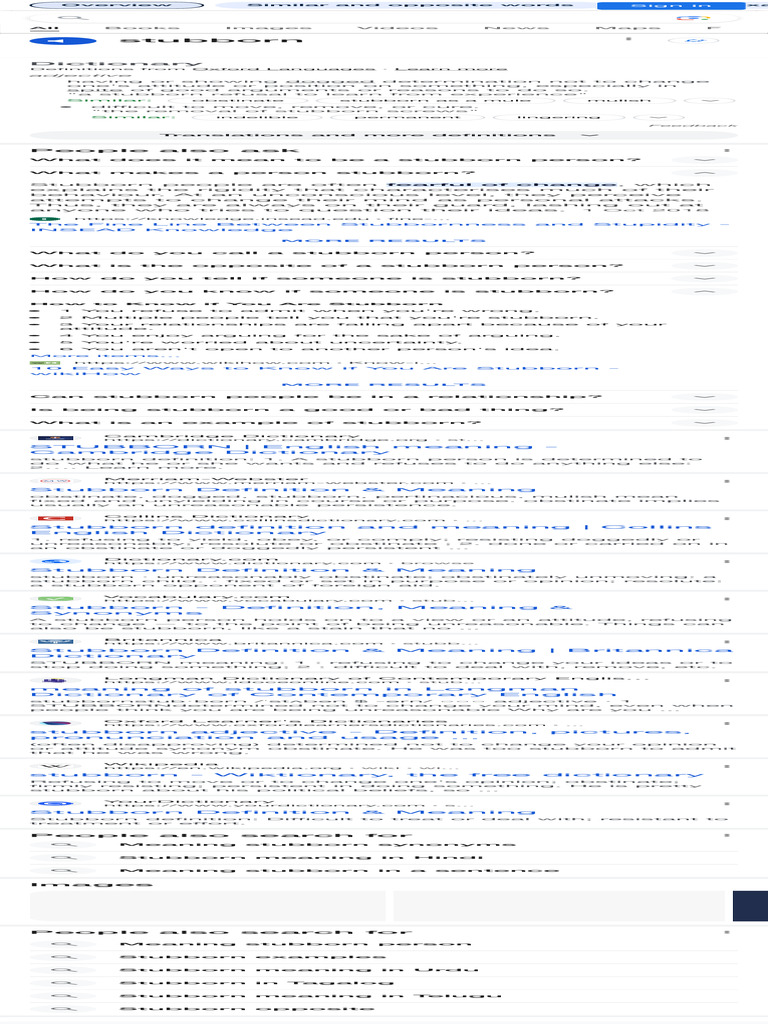 Meaning Stubborn - Google Search | PDF | Cognition