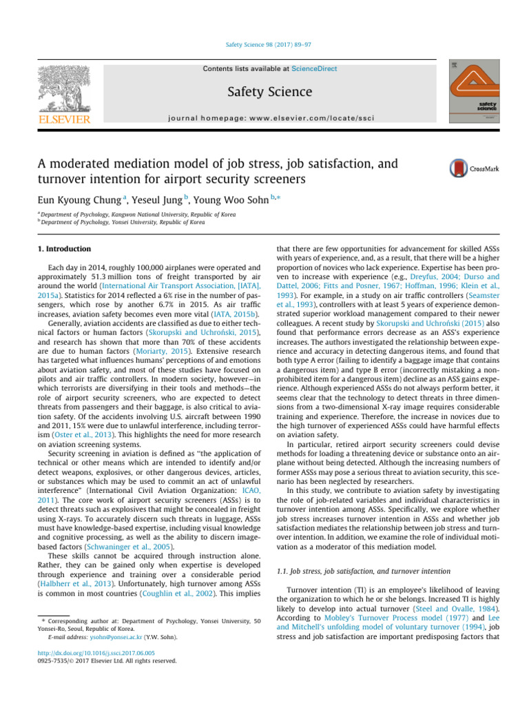 A Moderated Mediation Model of Job Stress, Job Satisfaction, and ... A Moderated Mediation Model of Job Stress, Job Satisfaction, and ...