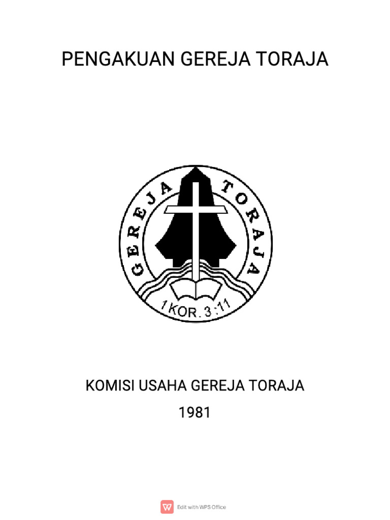 Pengakuan Gereja Toraja | PDF