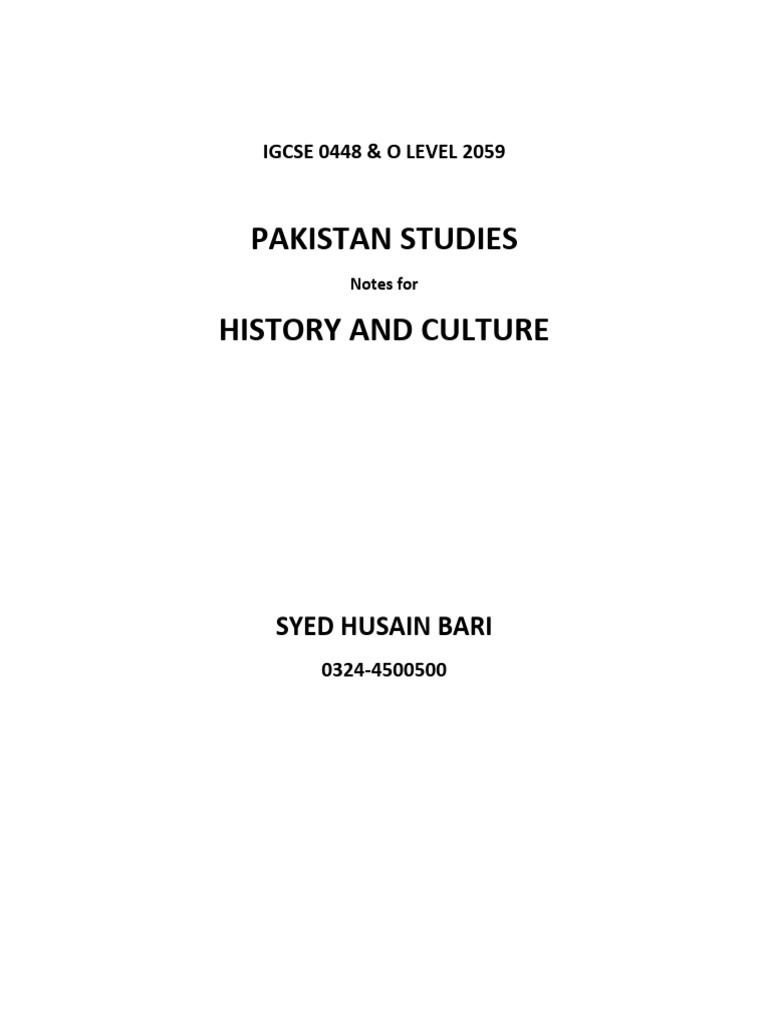 IGCSE & O Level Pakistan Studies History Notes 2023 REVIEW 08.11.23 ...