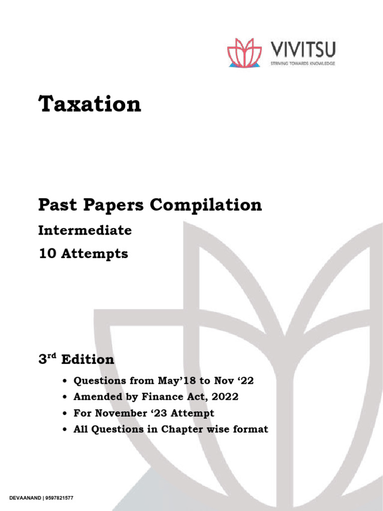Taxation Past Papers: Intermediate Compilation | PDF | Capital Gains ...