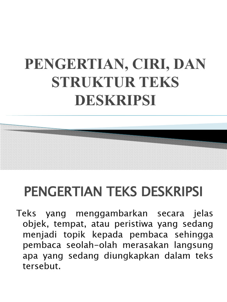 Pengertian, Ciri Dan Struktur Teks Deskripsi | PDF Pengertian, Ciri Dan Struktur Teks Deskripsi | PDF