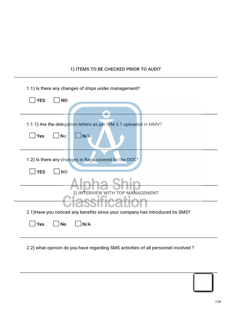ISM Self Checklist | Download Free PDF | Audit