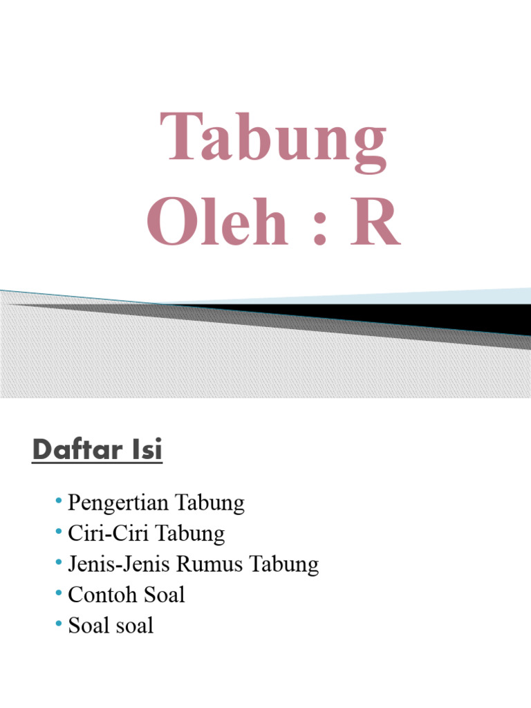 Ciri dan Rumus Tabung Lengkap | PDF