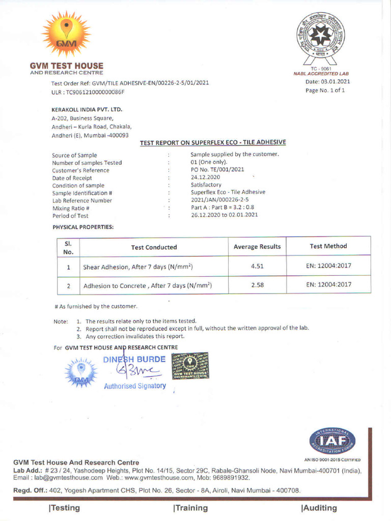 Test Report - Superflex Eco - EN | PDF