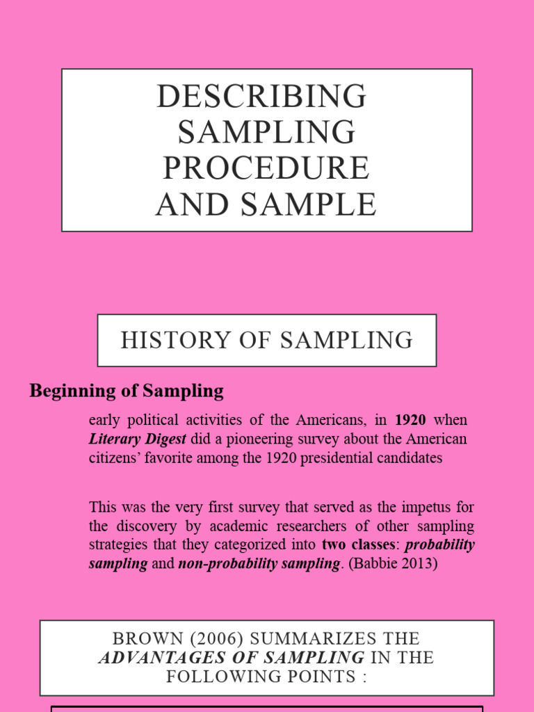 Sampling Procedures and Methods Explained | PDF | Sampling (Statistics ...