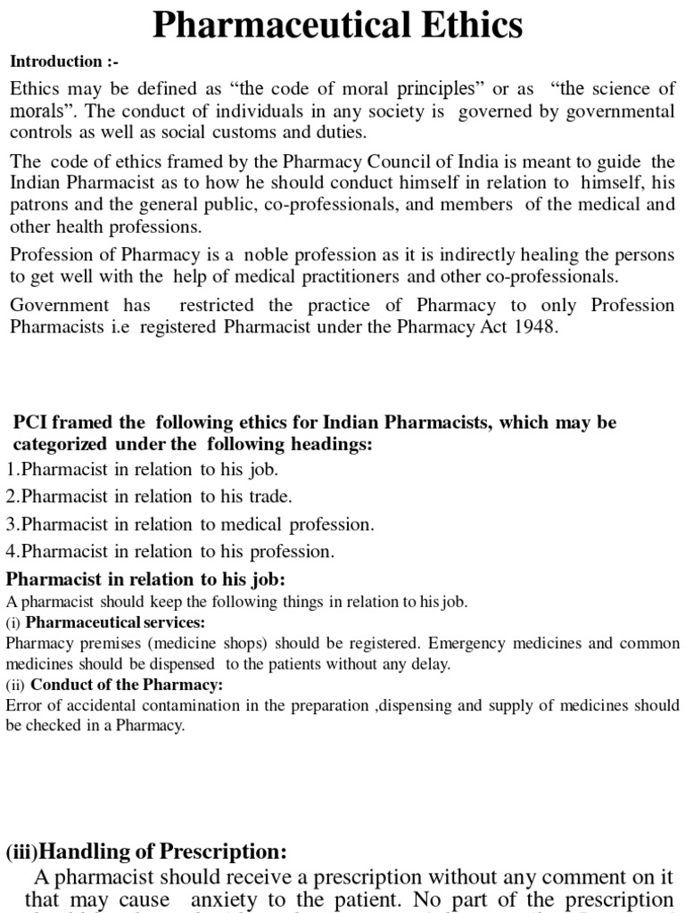 2.pharmaceutical Ethics | Download Free PDF | Pharmacy | Medical ...