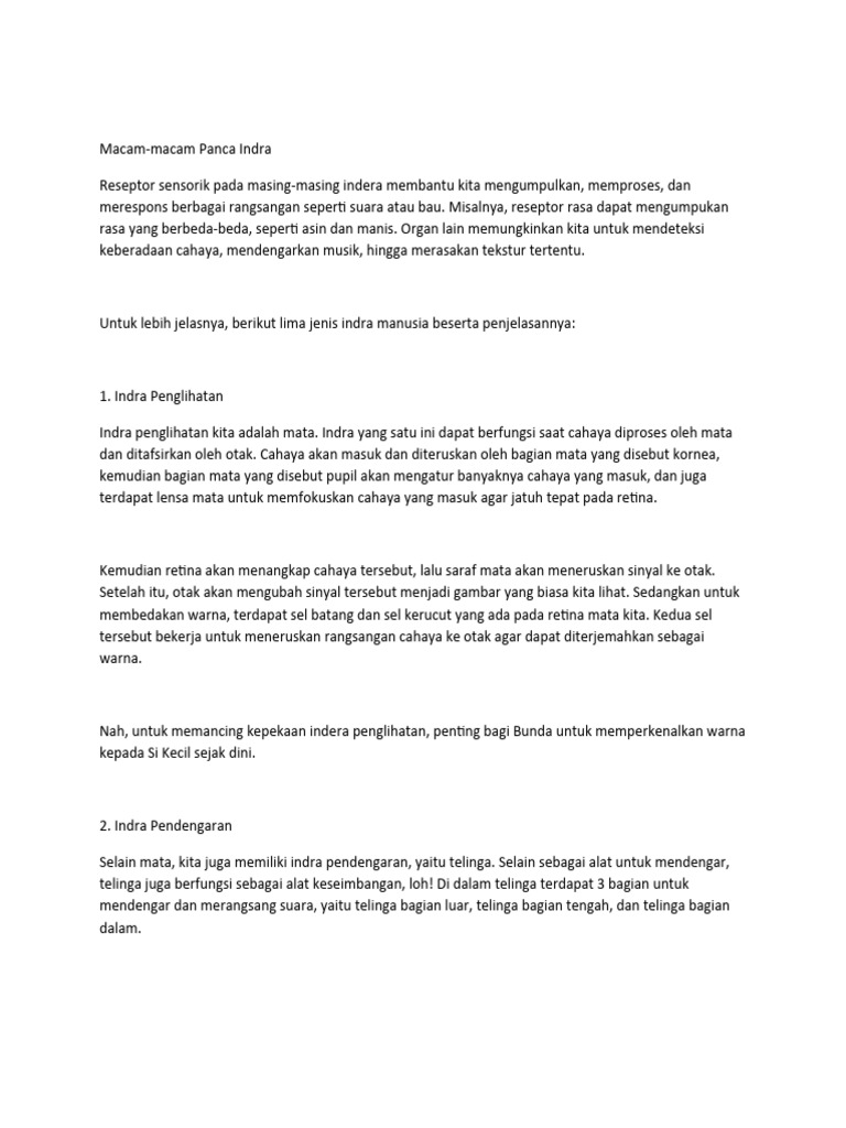 Mengenal Panca Indra | PDF
