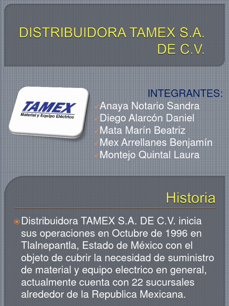 Distribuidora TAMEX: Líder en Material Eléctrico | PDF | Business | Calidad (comercial)