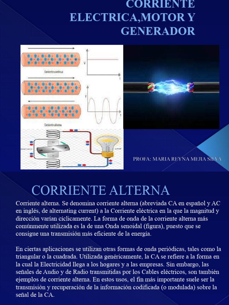 Tipos de Corriente Eléctrica: CA y CC | PDF | Generador eléctrico ...